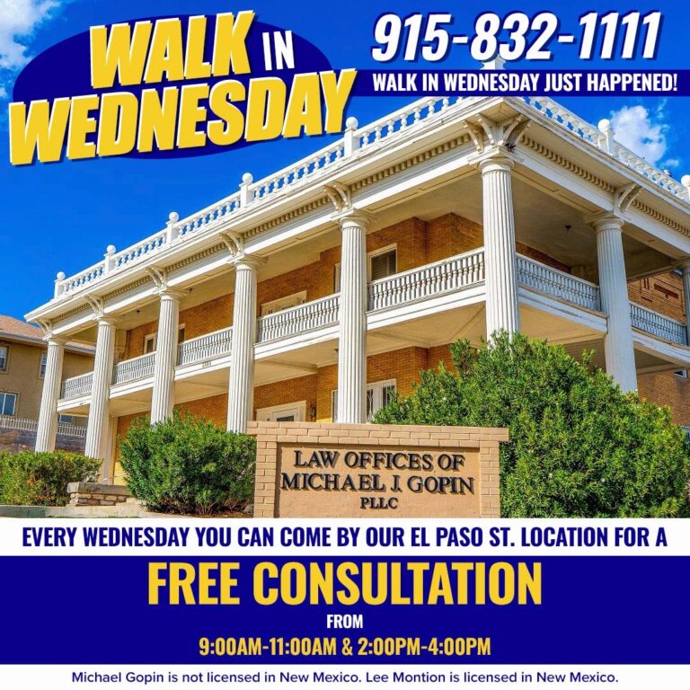 Walk-In Wednesdays - The Law Offices of Michael J. Gopin, PLLC